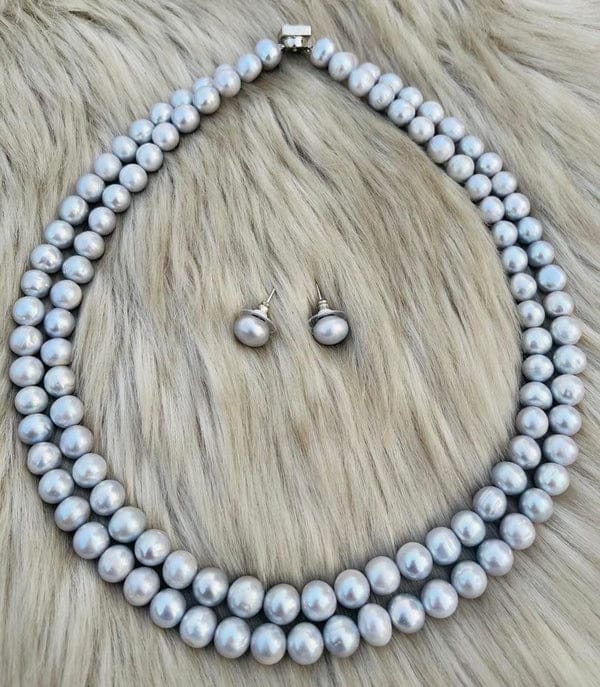 Original Fresh Water Pearl Necklace Golden South Sea pearls Silver ...